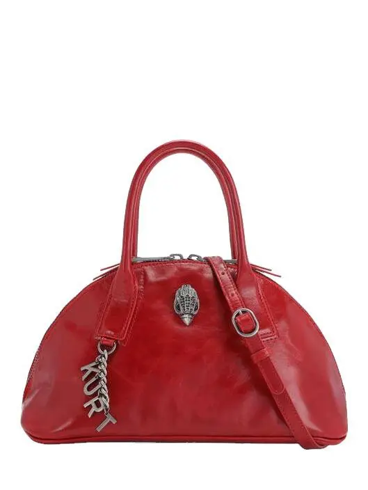 Kurt Geiger Sloane Leather Bowling Handbag - Red