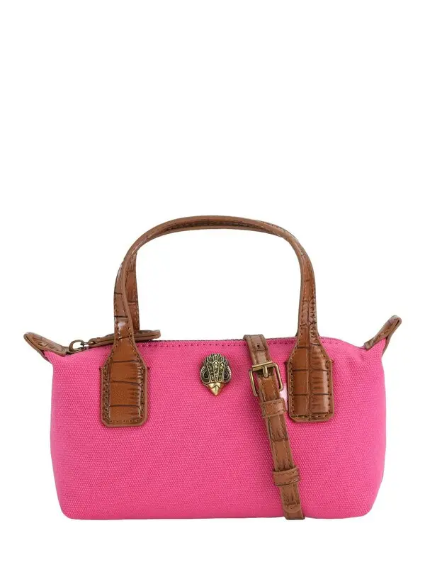 Kurt Geiger Tiny Sloane Canvas Handbag - Fuchsia