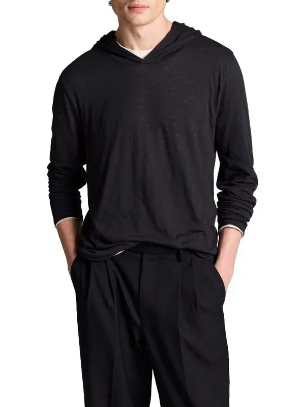 Vince Double Layer Pima Cotton Hoodie - Coastal/smock White