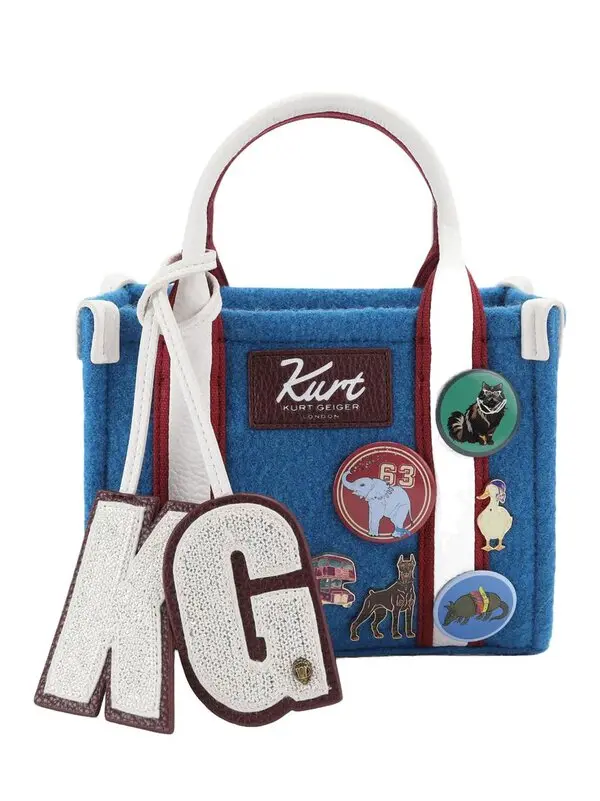 Kurt Geiger Extra Small Southbank Wool Shopper - Blue