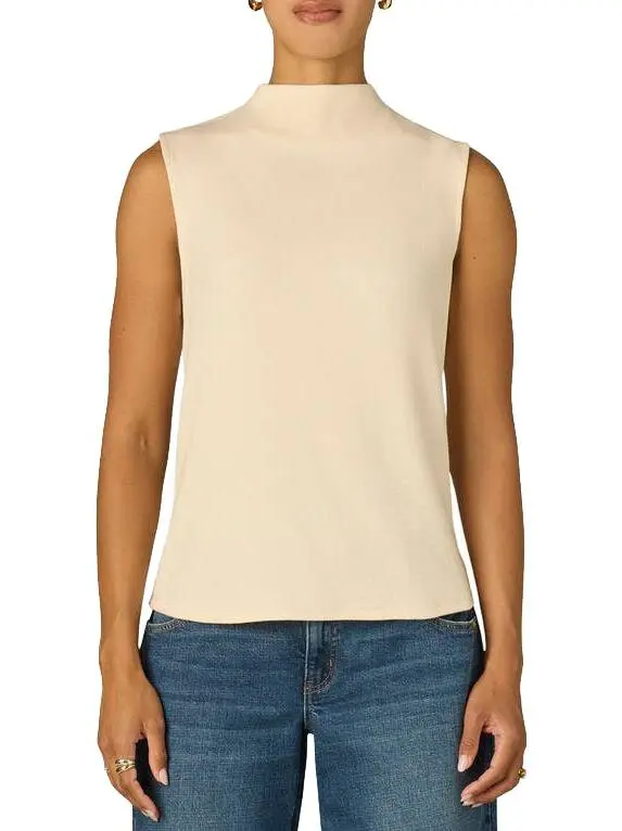 Wit & Wisdom Mock Neck Knit Top - Ecru