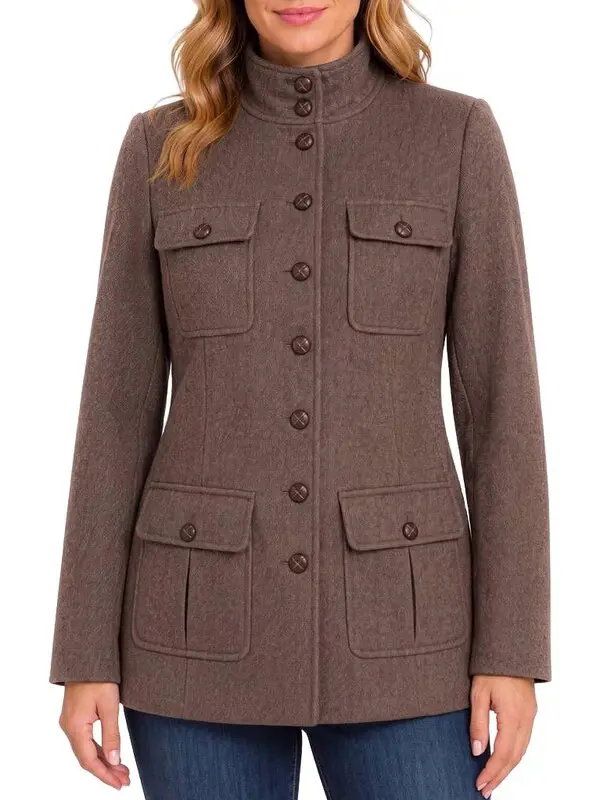 LIVERPOOL Funnel Neck Field Jacket - Chestnut