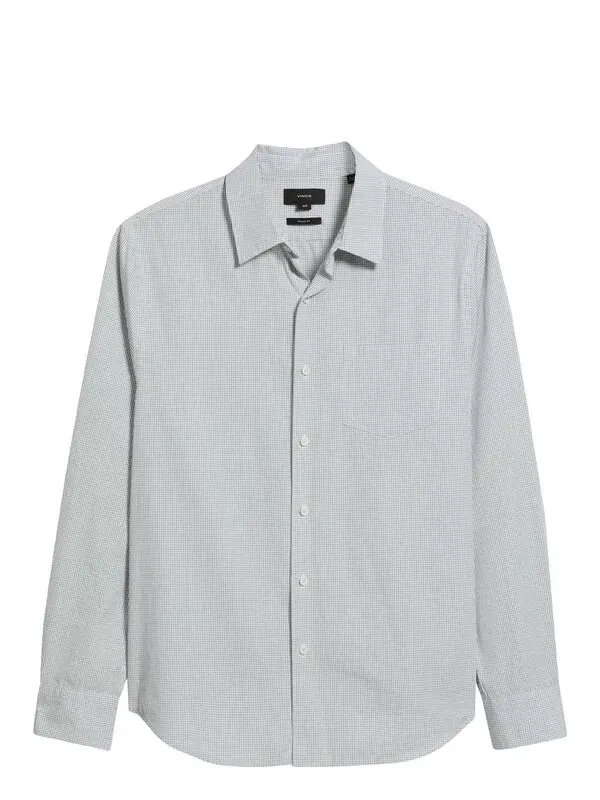 Vince Mcdermott Plaid Long Sleeve Button Up Shirt - Off White/azure