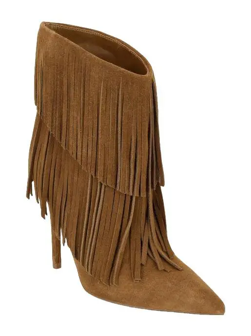 Nine West Carbona Fringe Bootie - Medium Brown
