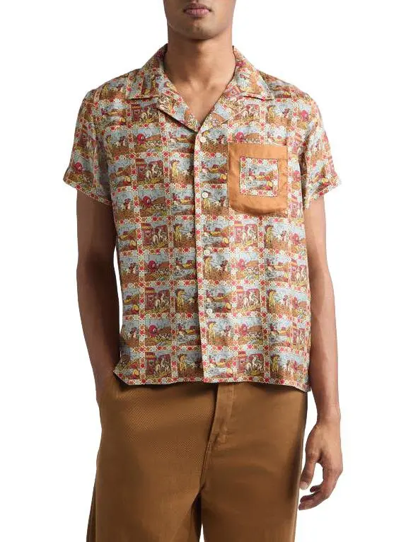 BODE Cowboy Comic Silk Camp Shirt - Multi