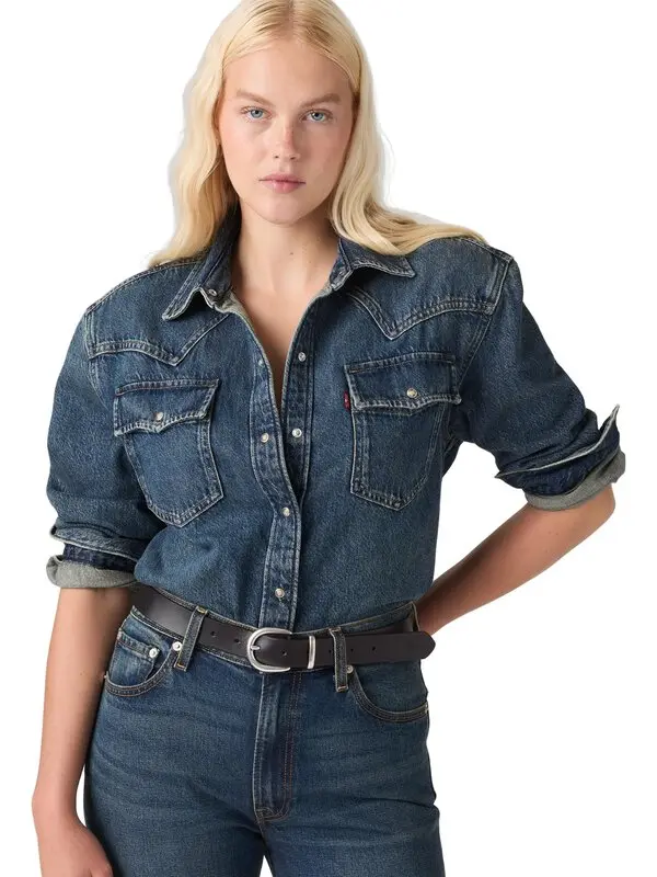 LEVI'S 80s Western Denim Shirt - Left Click