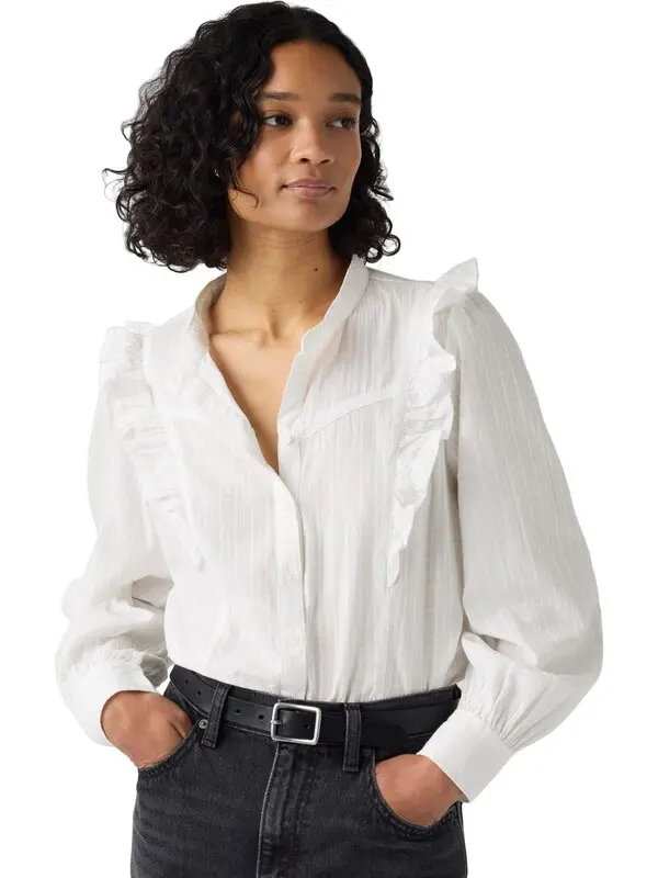 LEVI'S Jessie Western Shirt With Ruffle Detailing - Cloud Dancer