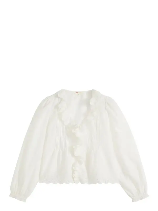 LEVI'S Claire Long-sleeve Ruffled Blouse - Cloud Dancer