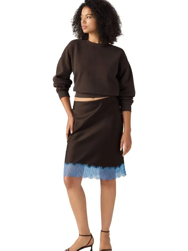 LEVI'S Lynn Midi Skirt With Lace Hem - Java