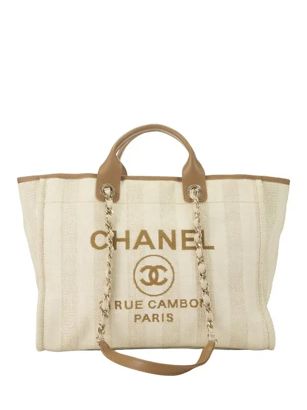 Chanel Raffia Deauville Tote - Beige