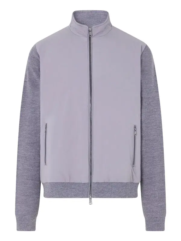 Peter Millar Solarspun Waffle Knit-trimmed Shell Jacket - Gray