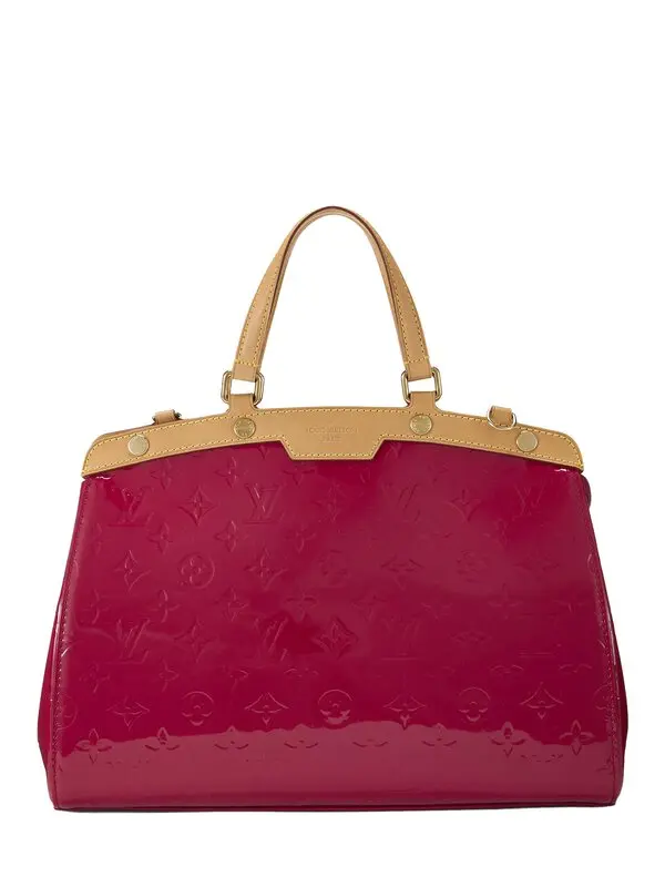 LOUIS VUITTON Rose Pop Monogram Vernis Brea Satchel - Pink