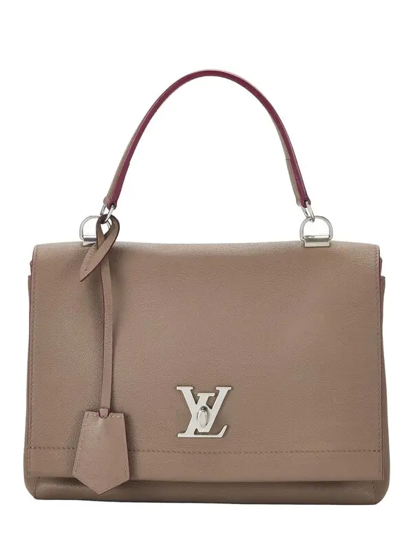 LOUIS VUITTON Lockme Ii Grained Leather Shoulder Bag - Beige