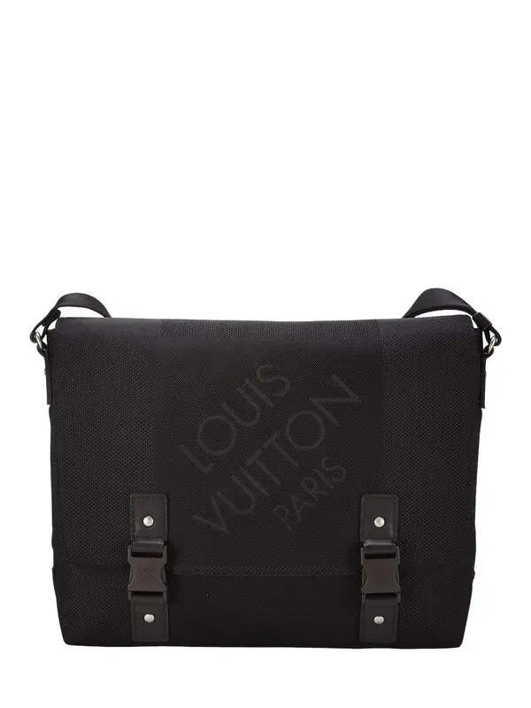 LOUIS VUITTON Damier Geant Canvas Messenger Bag - Black