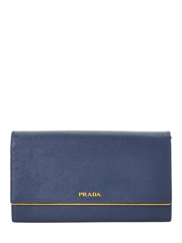 Prada Saffiano Clutch - Navy