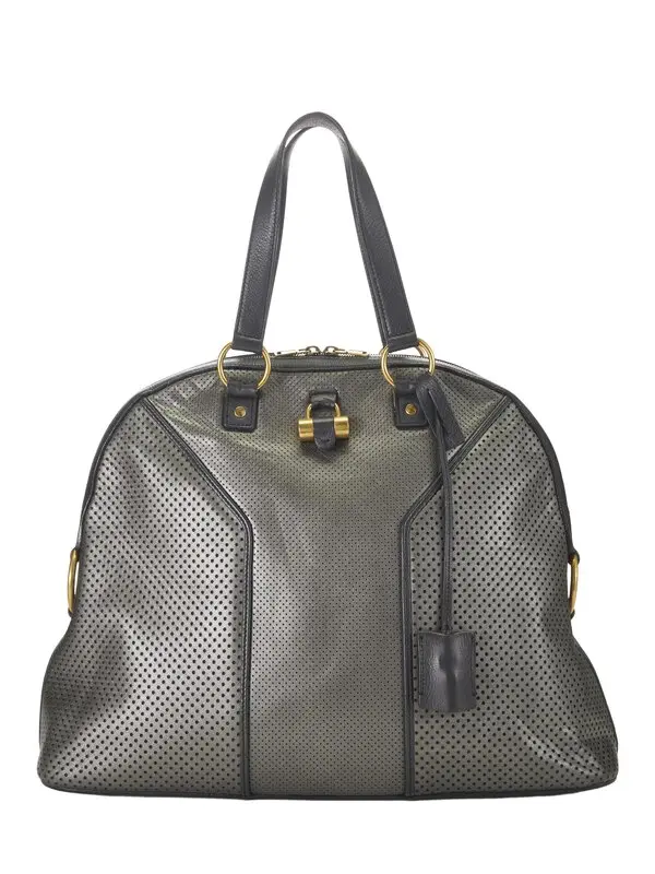 Saint Laurent Perforated Muse Top Handle Bag - Grey
