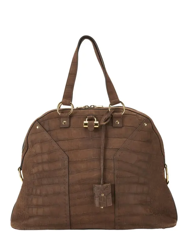 Saint Laurent Nubuck Muse Bag - Brown