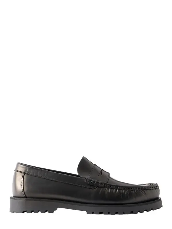 VINNY'S Calf Leather Loafers - Black