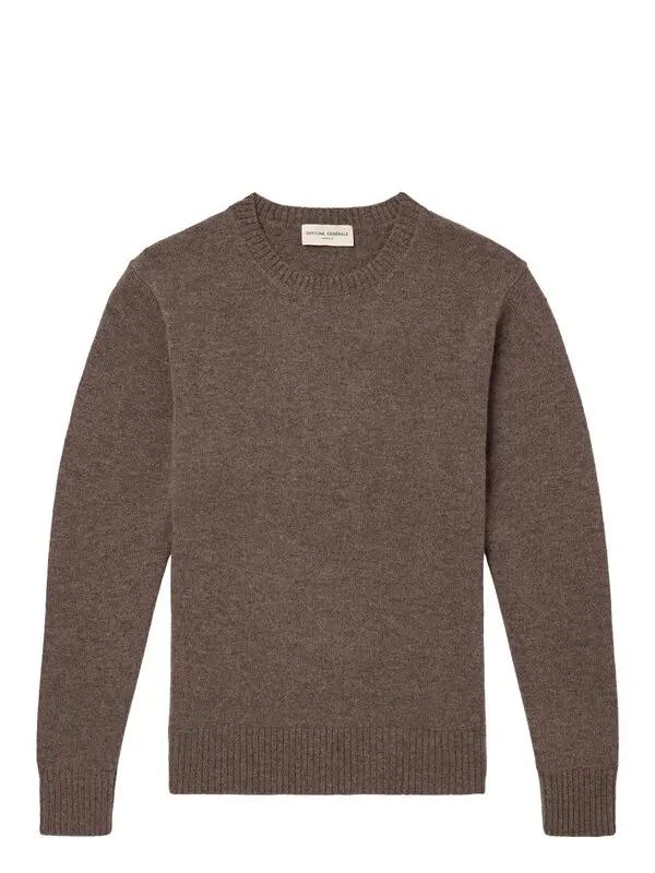 Officine Générale Merino Wool And Cashmere-blend Sweater - Brown