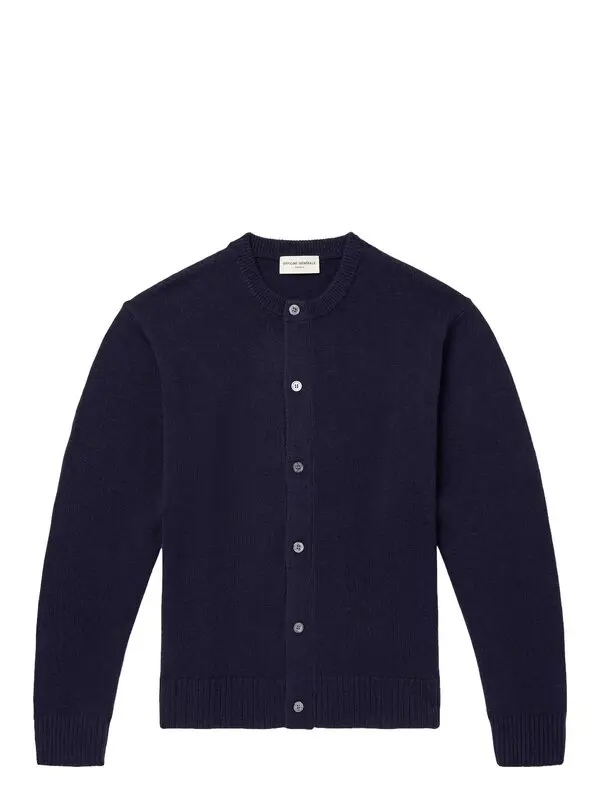 Officine Générale Manoë Merino Wool And Cashmere-blend Cardigan - Blue