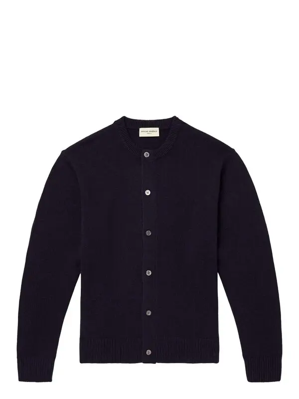 Officine Générale Manoë Merino Wool And Cashmere-blend Cardigan - Navy