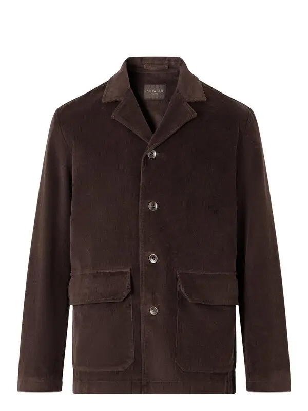 SLOWEAR Incotex Stretch Corduroy Blouson Jacket - Brown