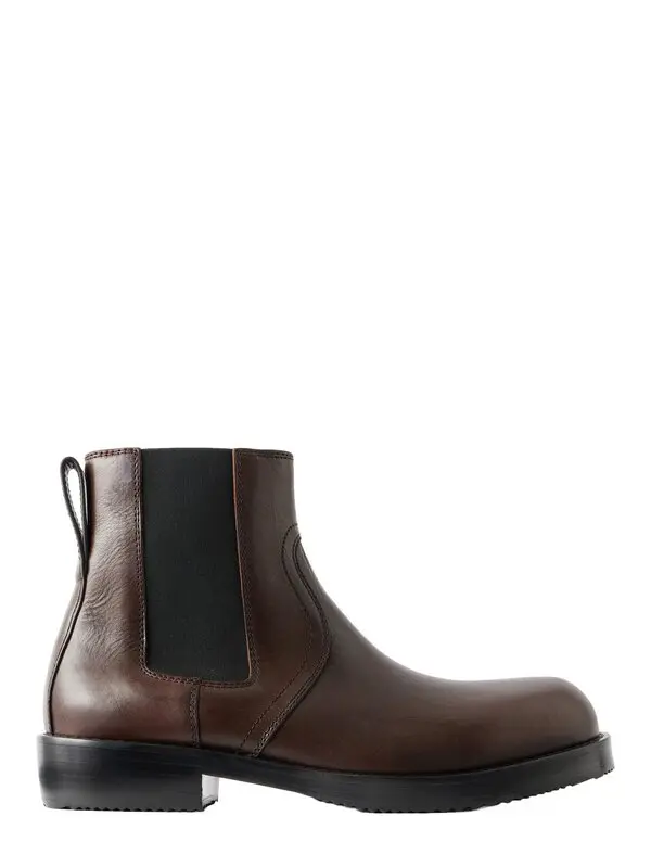 Dries Van Noten Leather Chelsea Boots - Brown