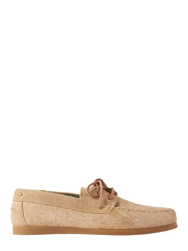VINNY'S Boatman Suede Boat Shoes - Neutrals