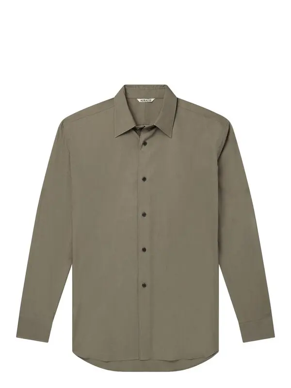 Auralee Finx Cotton-poplin Shirt - Green