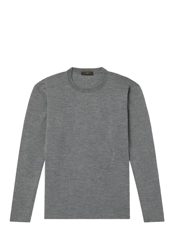 SLOWEAR Zanone Milano Stitch Virgin Wool Sweater - Gray