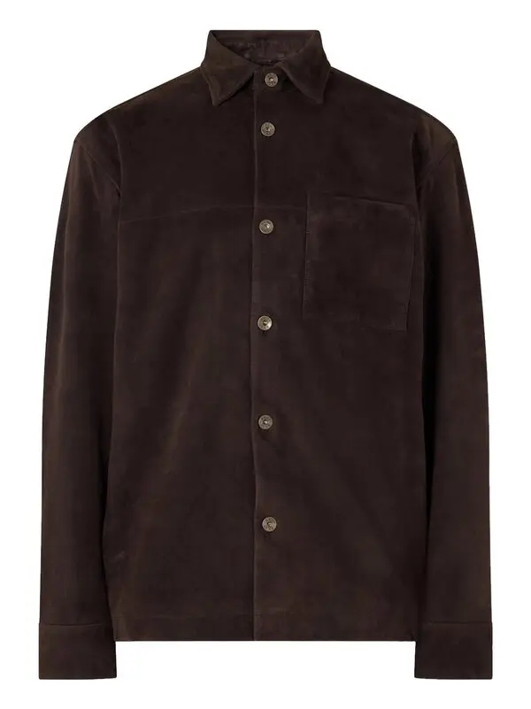 Nn07 Freddy Suede Shirt Jacket - Brown