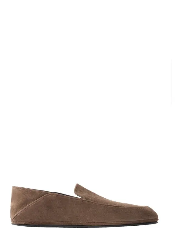 John Lobb Kingston Ii Collapsible-heel Suede Loafers - Brown