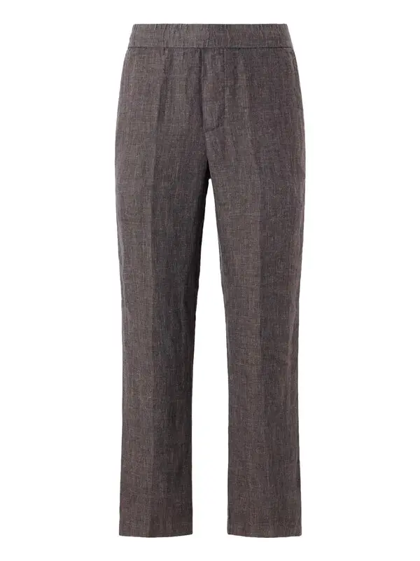 JAMES PERSE Straight-leg Linen Suit Trousers - Brown