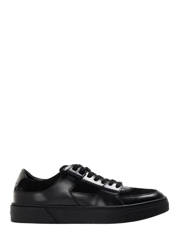 Hugo Boss Leather & Suede Sneakers - Black