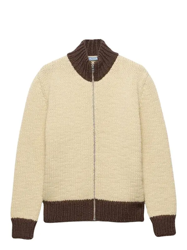 Prada Zip-up Knit Top - Nude