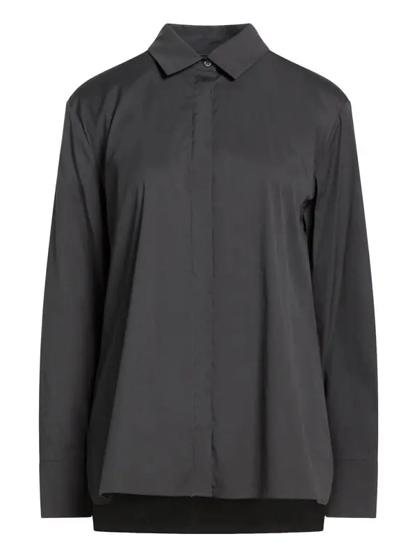 Max Mara Solid Color Shirt With Classic Collar And Long Sleeves - Grey