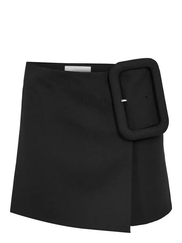 AMI Paris Belted Mini Skirt - Black