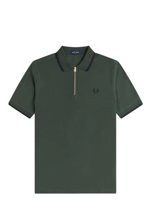 Fred Perry Zip Neck Pique Polo - No