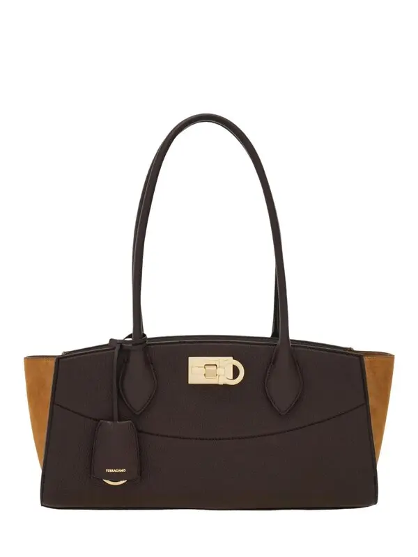 FERRAGAMO Dual-handle Shoulder Bag - Black