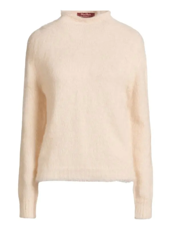 Max Mara Knitted Turtleneck Long-sleeve Top - Beige
