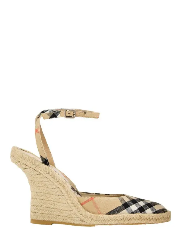 Burberry Checked Espadrille Wedges - No