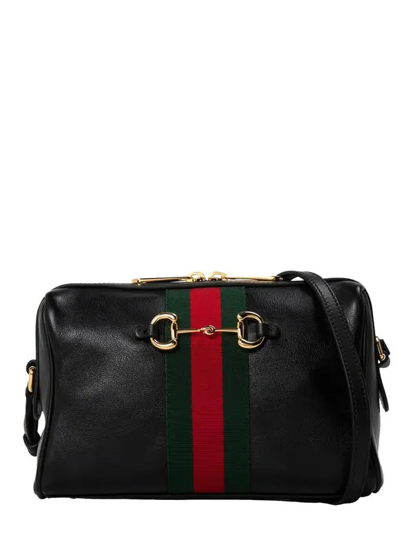 Gucci Grained Leather Barrel Bag - Black