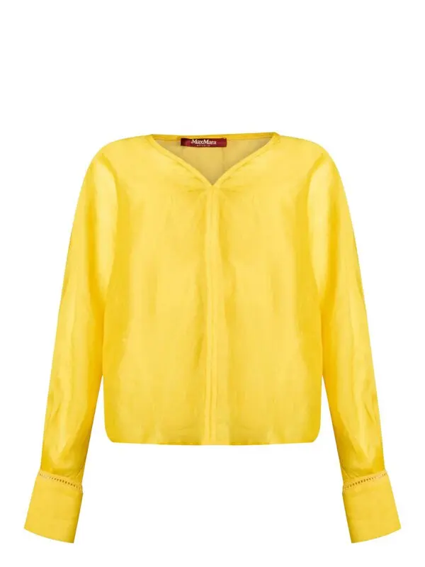 Max Mara V-neck Knit Top - Yellow