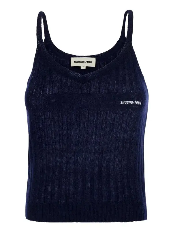SHUSHU/TONG Knitted V-neck Camisole - Blue