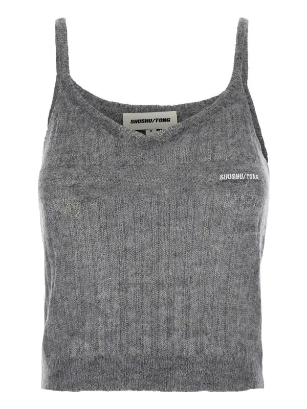 SHUSHU/TONG Knitted Cami Top - Grey