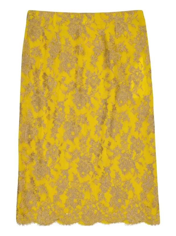 Saint Laurent Lace Midi Skirt - No