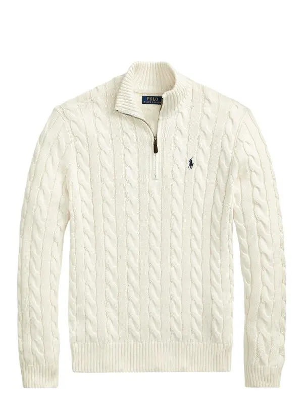 Polo Ralph Lauren Cable-knit Quarter-zip Sweater - No