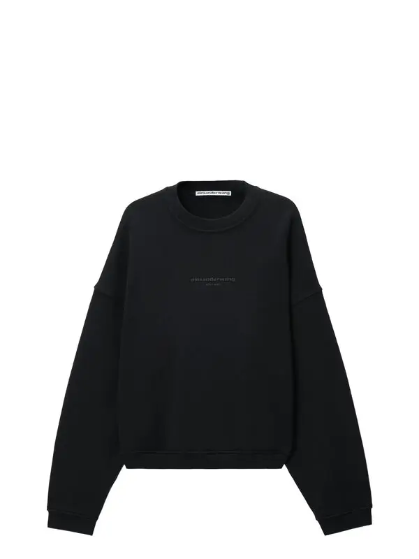 Alexander Wang Logo Print Oversized Crewneck Sweatshirt - Black
