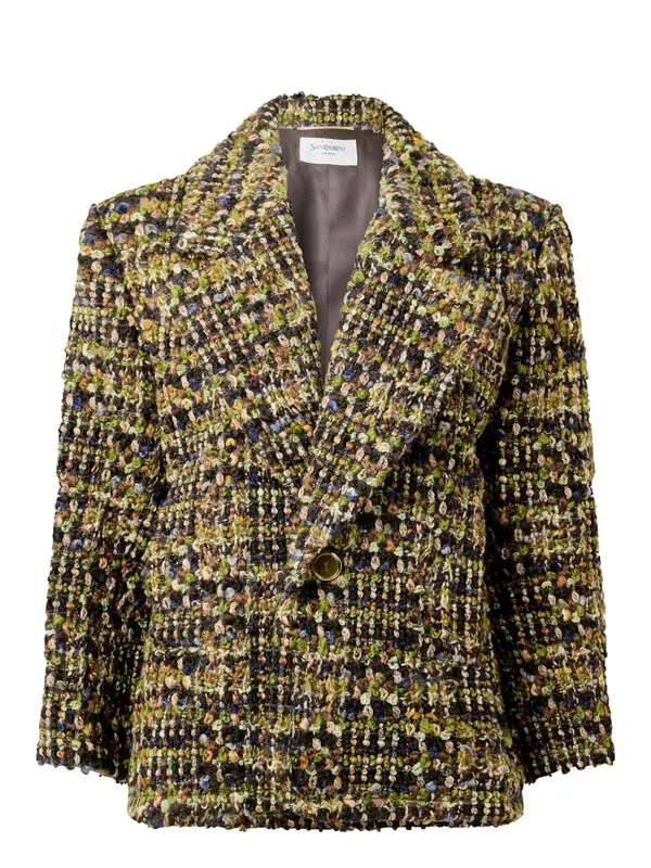 Saint Laurent Tweed Short Jacket - Black