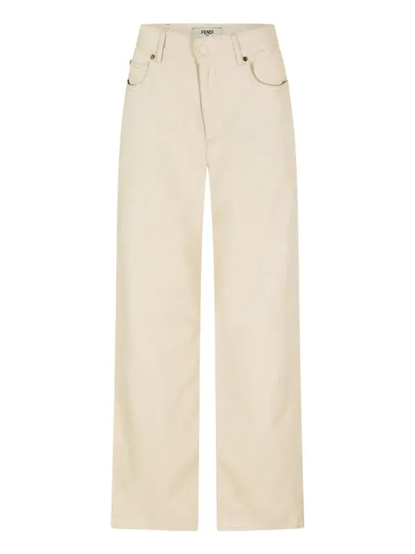 Fendi High-waisted Straight-leg Trousers - Nude